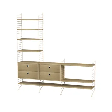 String Wohnzimmer Eiche & Beige- Kombination J | String → NordicNest.de